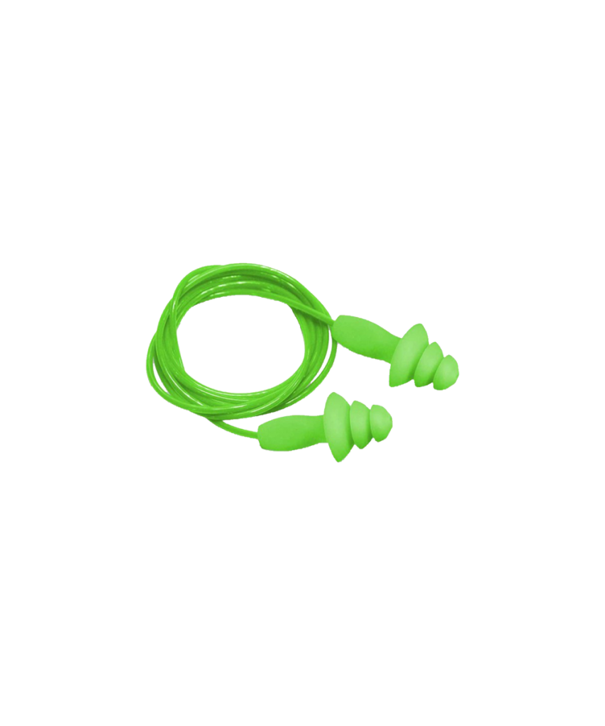 Sozo Safety PPE | Tri Flange Reusable Corded Silicone Earplug
